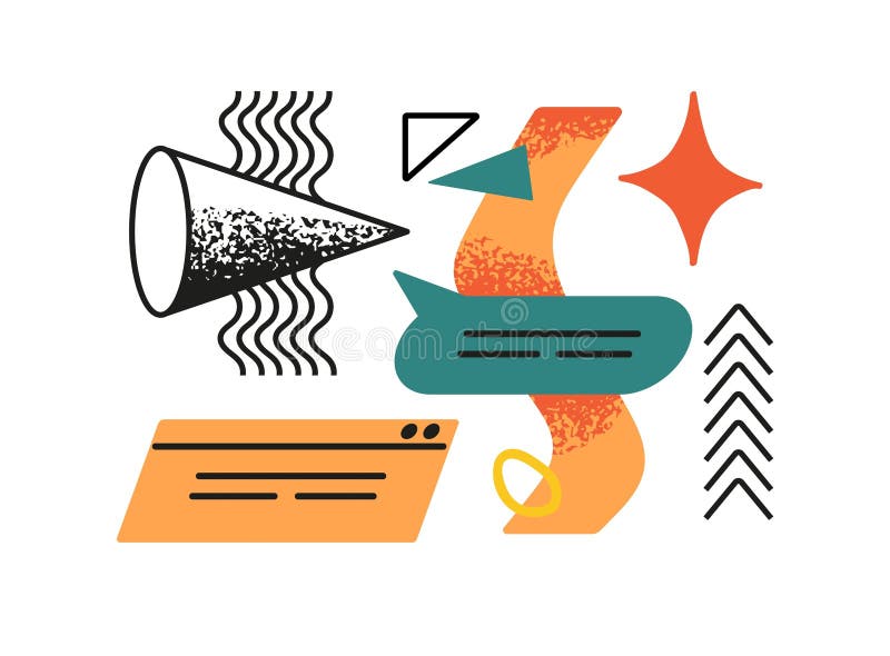 Geometric Shapes, Geometry Figures: Cone, Triangles. Abstract Element ...