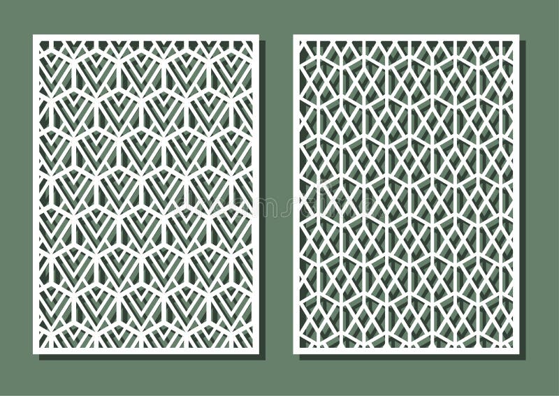 Geometric Shapes in Gexagon Seamless Pattern for Laser Cutting ...