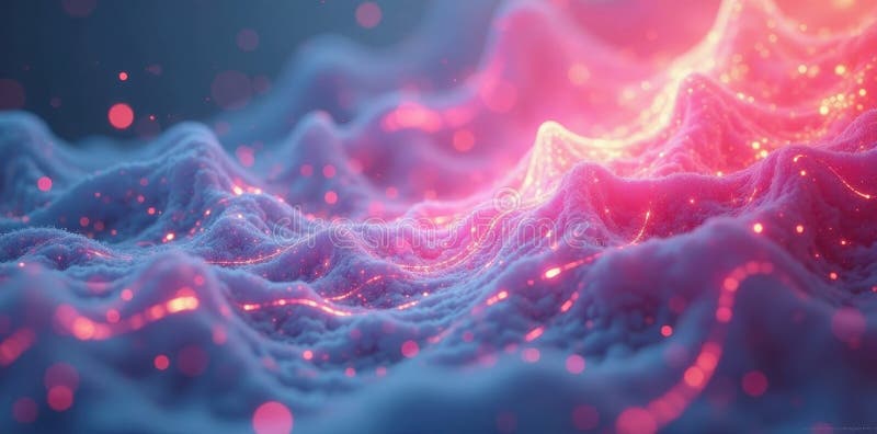 Geometric Shapes, Glowing Digital Streams, White Space, Elegant ...