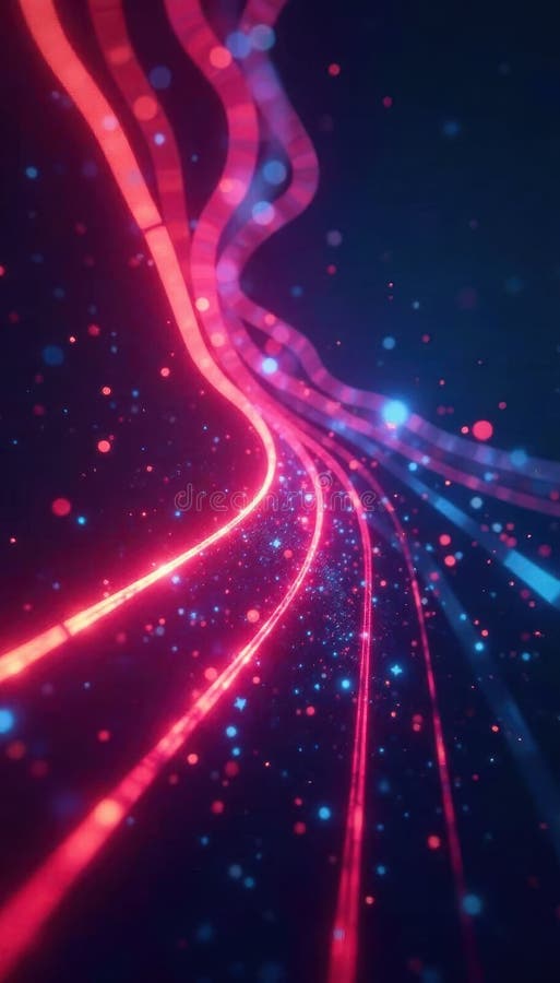 Geometric Shapes and Glowing Lines Forming Complex Structure , Light, Color Stock Illustration ...