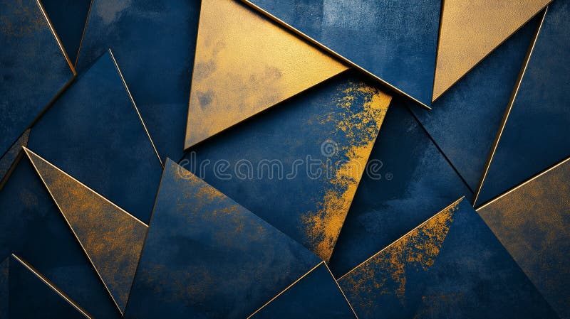 Geometric Shapes in Gold on a Deep Navy Canvas Stock Photo - Image of ...