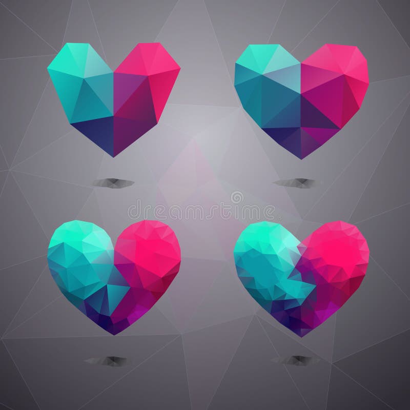 Geometric Shapes Heart.Template for Valentines Day Stock Vector ...