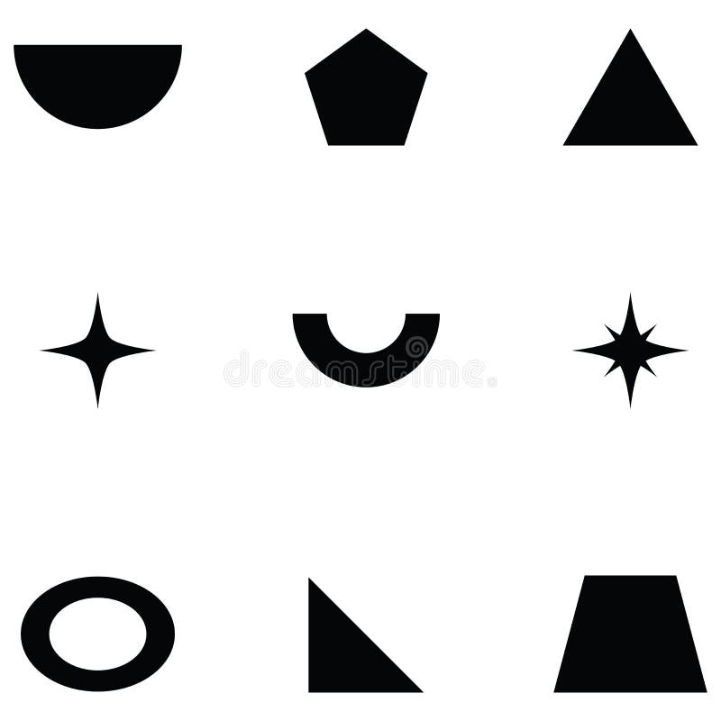 Geometric shapes icon set stock vector. Illustration of star - 120565675