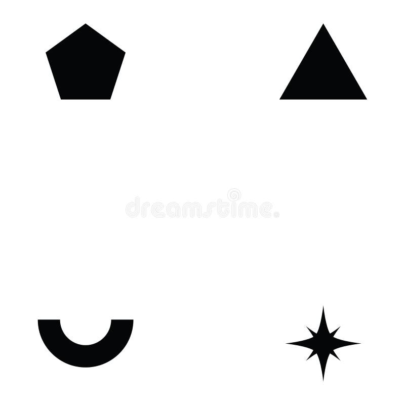 Geometric shapes icon set stock vector. Illustration of collection ...