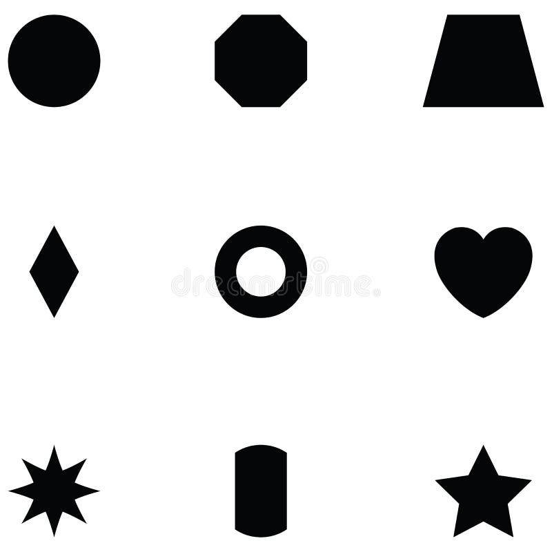 Geometric shapes icon set stock vector. Illustration of octagon - 120565703