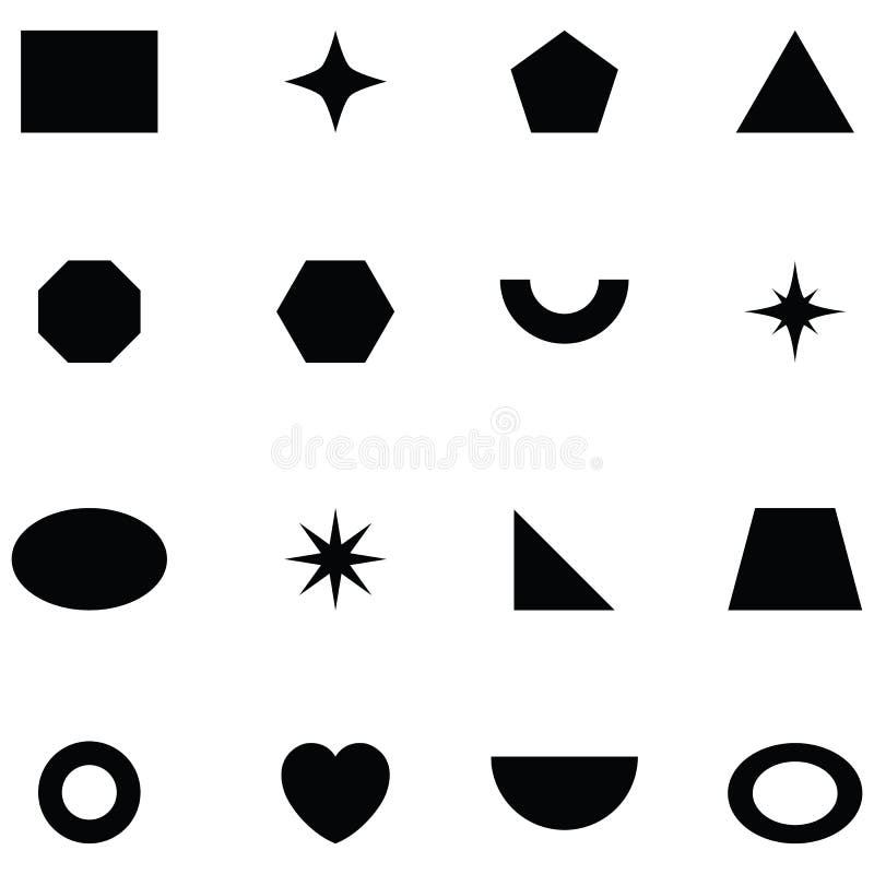 Geometric shapes icon set stock vector. Illustration of triangle ...