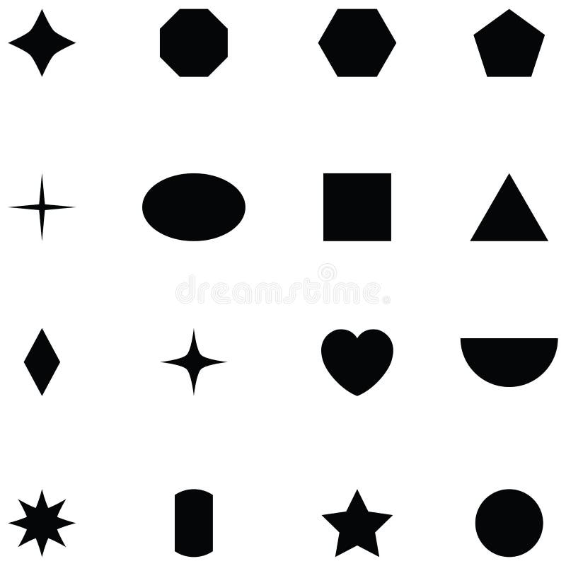 Geometric shapes icon set stock vector. Illustration of modern - 120565613