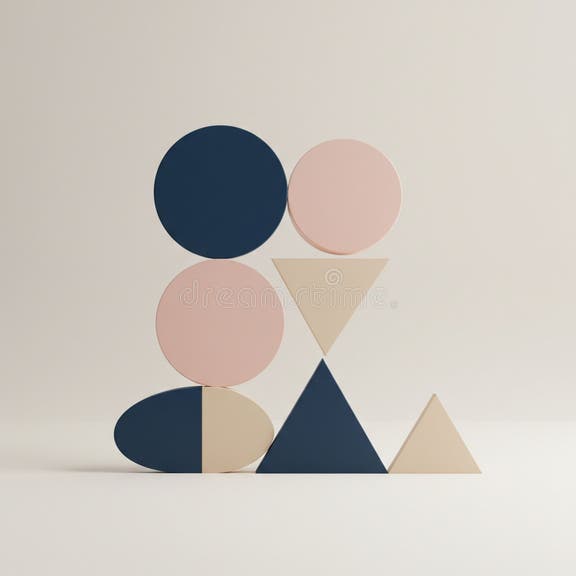 Geometric Shapes Include Stacked Circles, Triangles, and an Oval on a ...