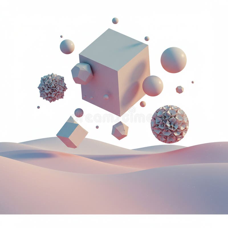 Geometric Shapes, Including Cubes, Spheres, and Complex Polygonal Forms ...