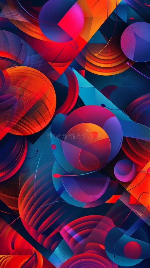 Geometric Shapes Interlock Dynamically Stock Illustration ...