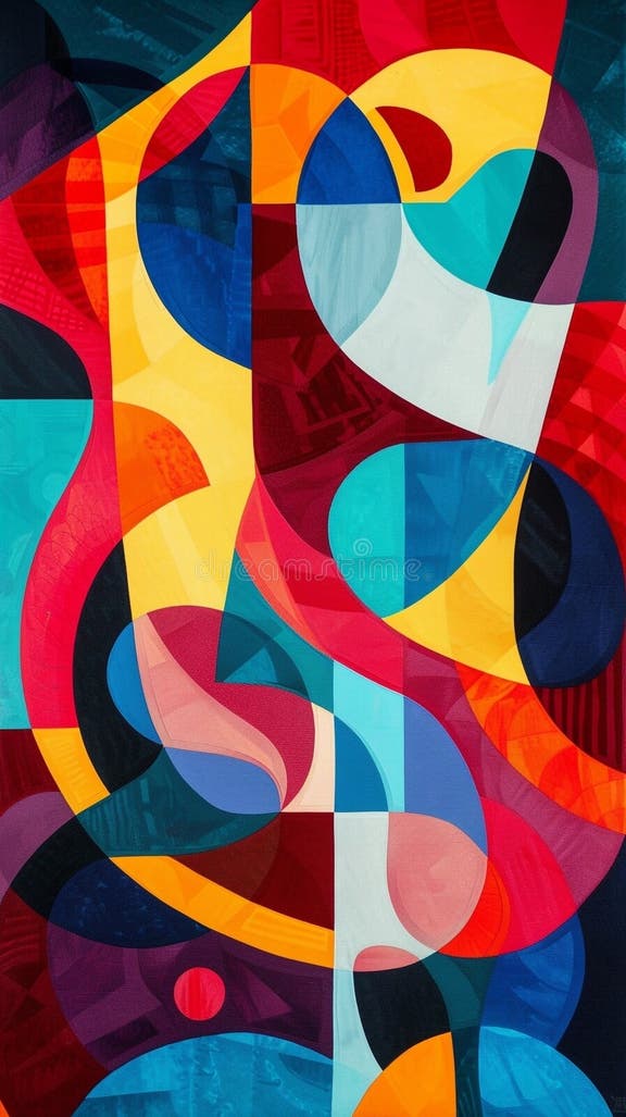 Geometric Shapes Interlock Dynamically Stock Illustration ...