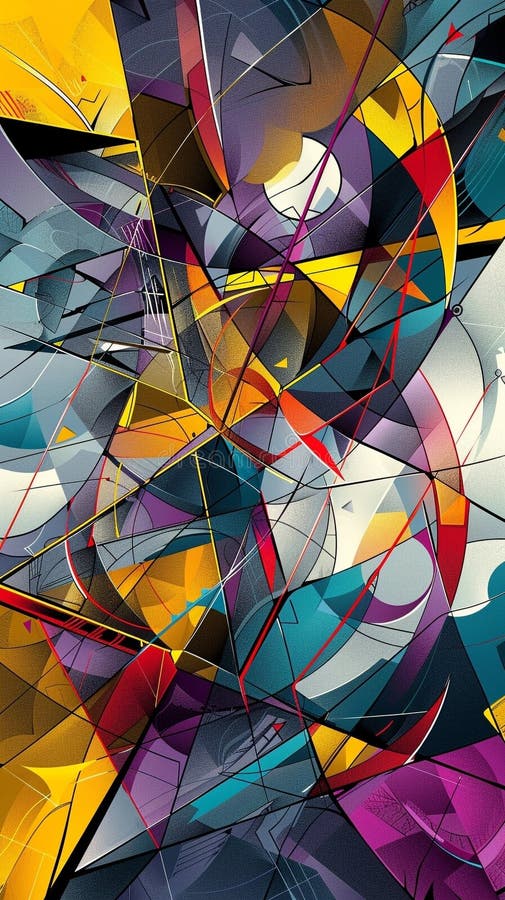 Geometric Shapes Interlock Dynamically Stock Illustration ...