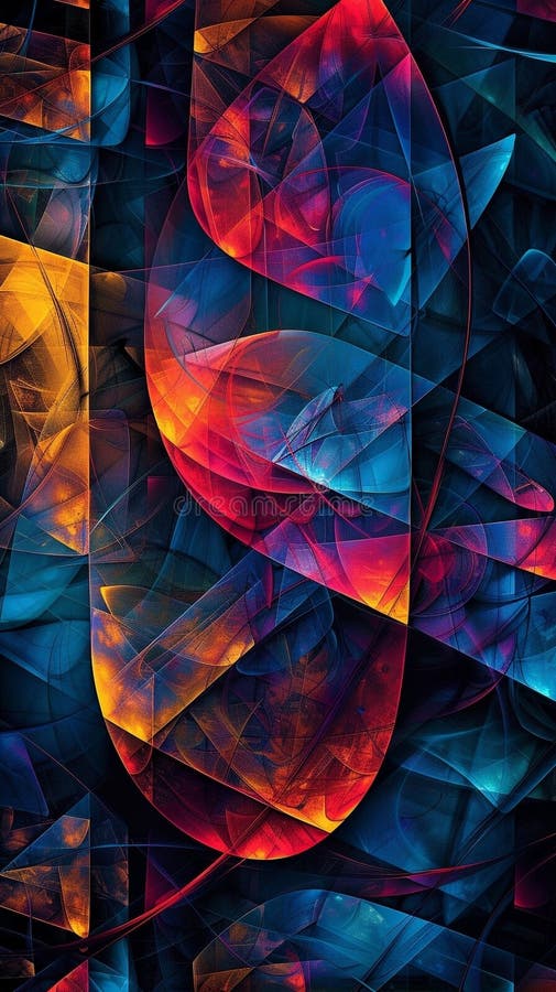 Geometric Shapes Interlock Dynamically Stock Illustration ...