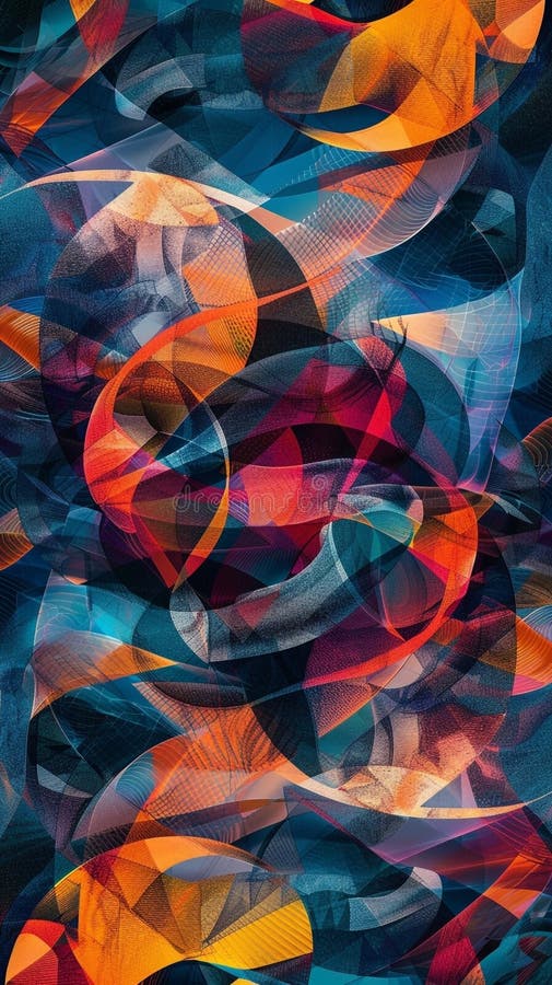 Geometric Shapes Interlock Dynamically Stock Illustration ...