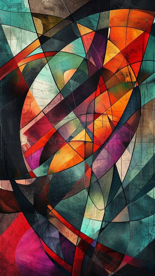 Geometric Shapes Interlock Dynamically Stock Illustration ...