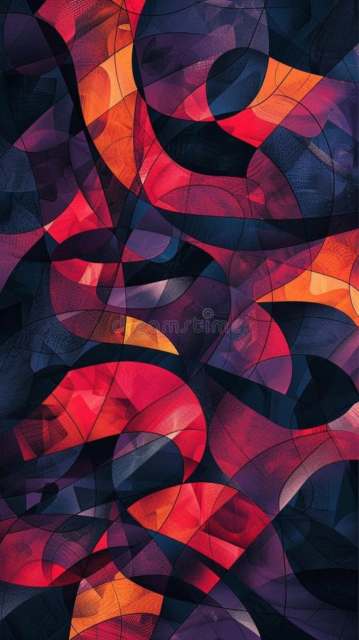 Geometric Shapes Interlock Dynamically Stock Illustration ...