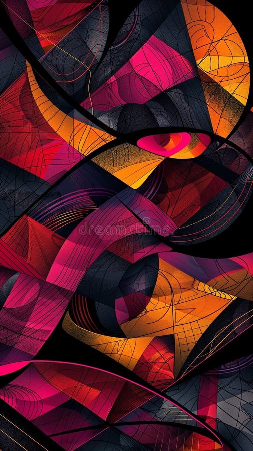 Geometric Shapes Interlock Dynamically Stock Illustration ...