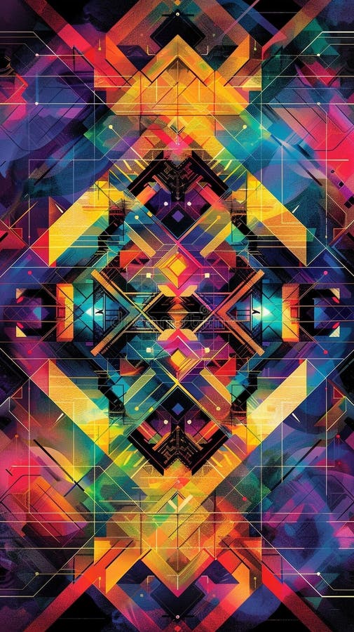 Geometric Shapes Interlock Dynamically Stock Illustration ...