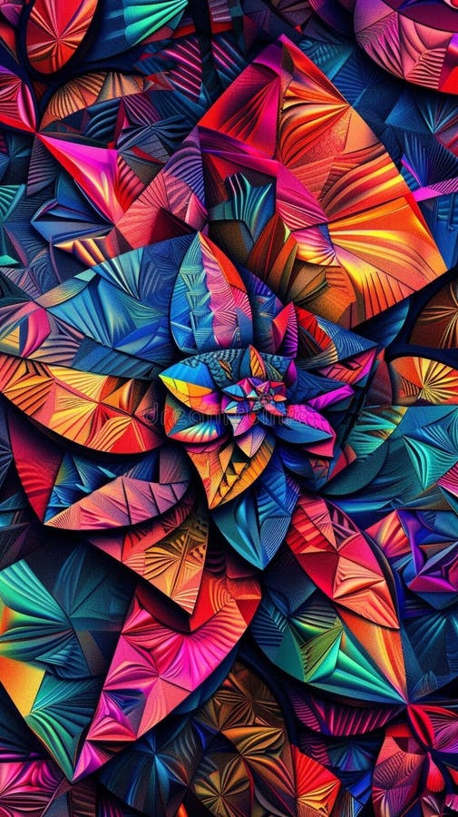 Geometric Shapes Interlock Dynamically Stock Illustration ...