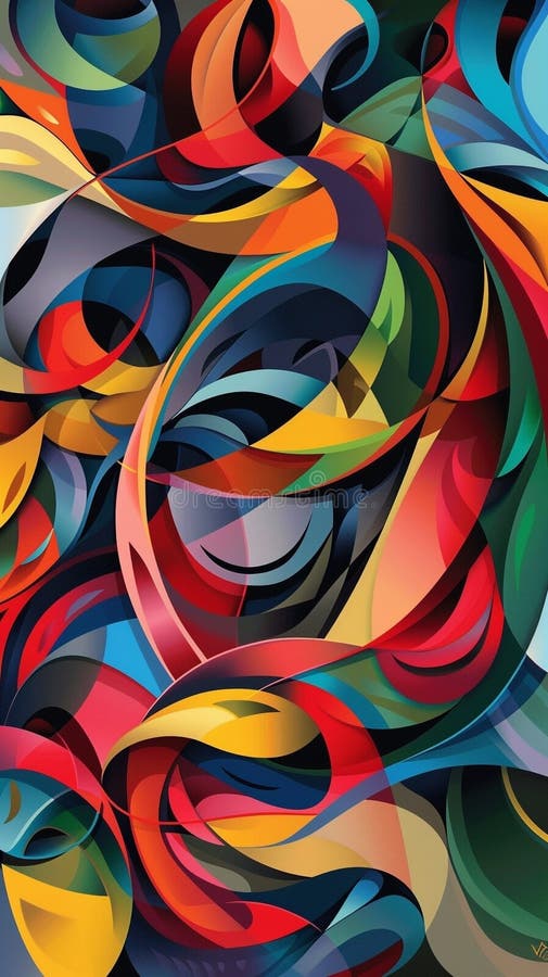 Geometric Shapes Interlock Dynamically Stock Illustration ...