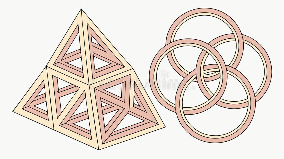 Geometric Shapes and Interlocking Rings Pattern Vector Design ...