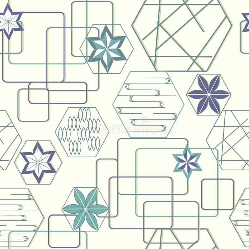 Geometric Shapes on a Light Background, Seamless Abstract Pattern ...