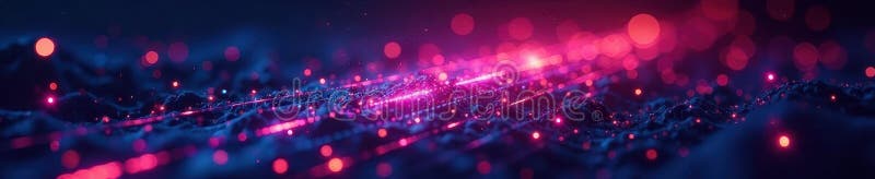 Geometric Shapes and Light Trails Depicting Data Flow and Transfer ...