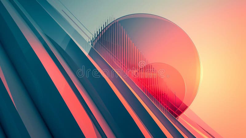 Abstract Architecture with Sunset Stock Illustration - Illustration of ...