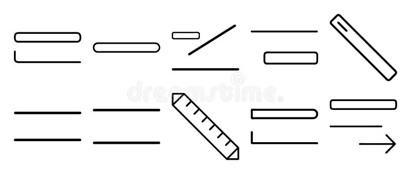 Geometric Shapes and Lines Line Art Collection for Design Elements ...