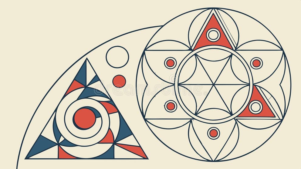 Geometric Shapes Mandala, Abstract Pattern and Art Design Vector Design Generative AI Stock ...