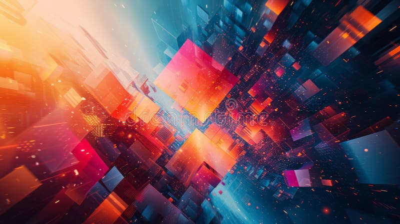 Geometric Shapes Merging with Pixelated Elements in a Digital ...