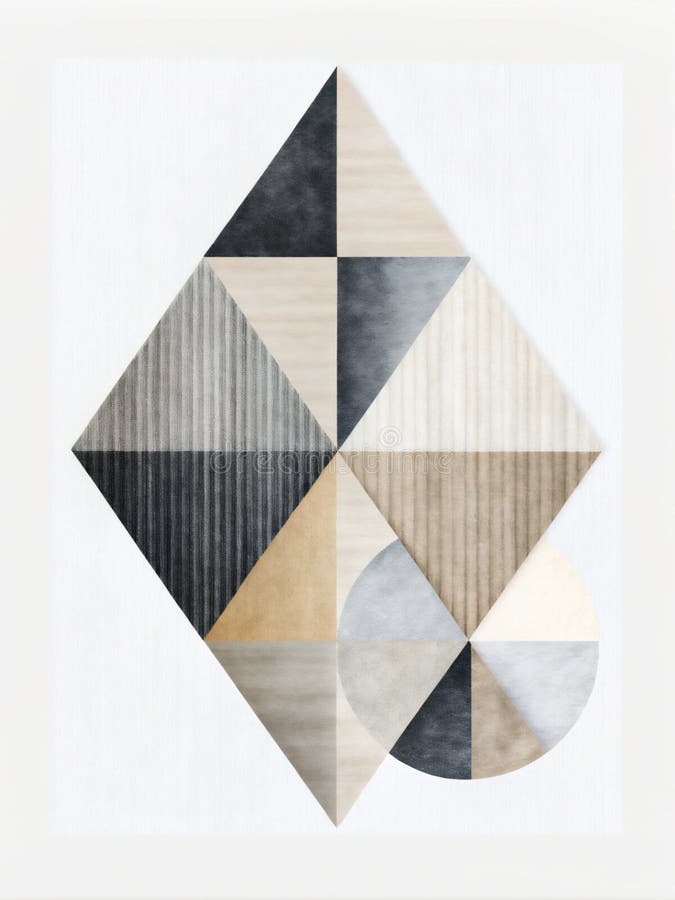 Geometric Shapes in Neutral Tones are Arranged Symmetrically, Creating ...