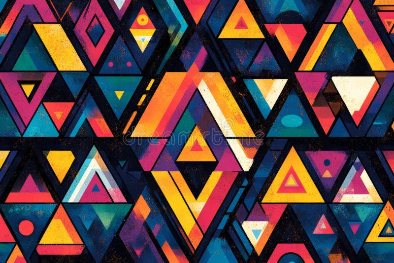 Geometric Shapes Overlapping Creating a Colorful and Vibrant Design ...