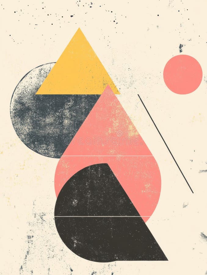 Geometric Shapes in Pastel Colors Interact Playfully, Merging Circles ...