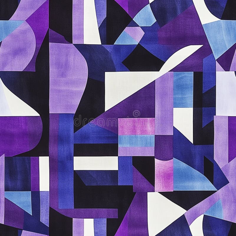 Geometric Shapes Pattern with Bold, Simple Outlines and Richly Colored ...