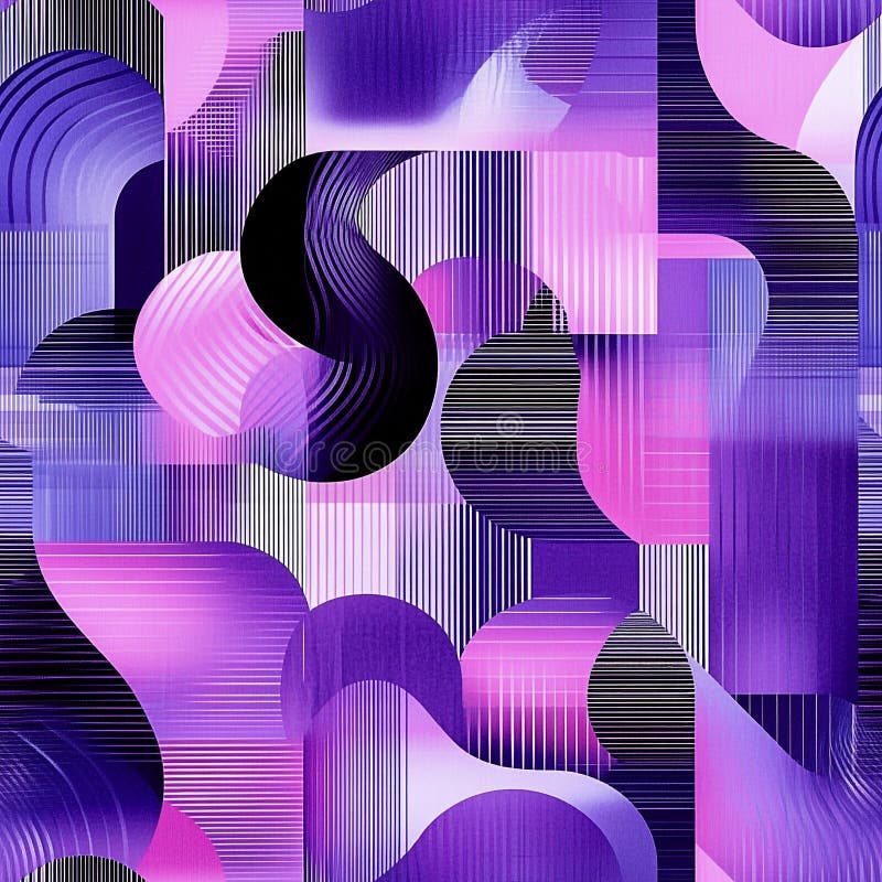 Geometric Shapes Pattern with Bold, Simple Outlines and Richly Colored ...