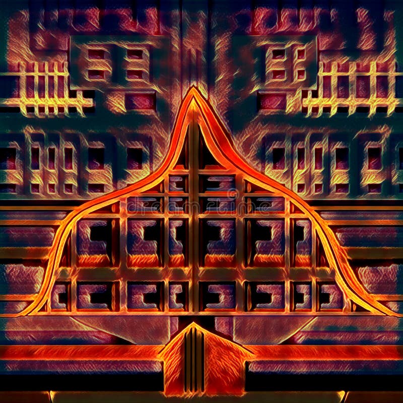 Geometric Shapes Pattern and Design in Red-hot Metal Stock Illustration ...