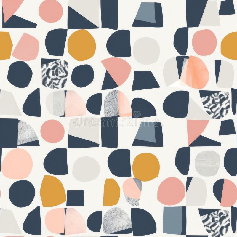 Geometric Shapes and Patterns Wallpaper Design in Trendy Colors Stock ...