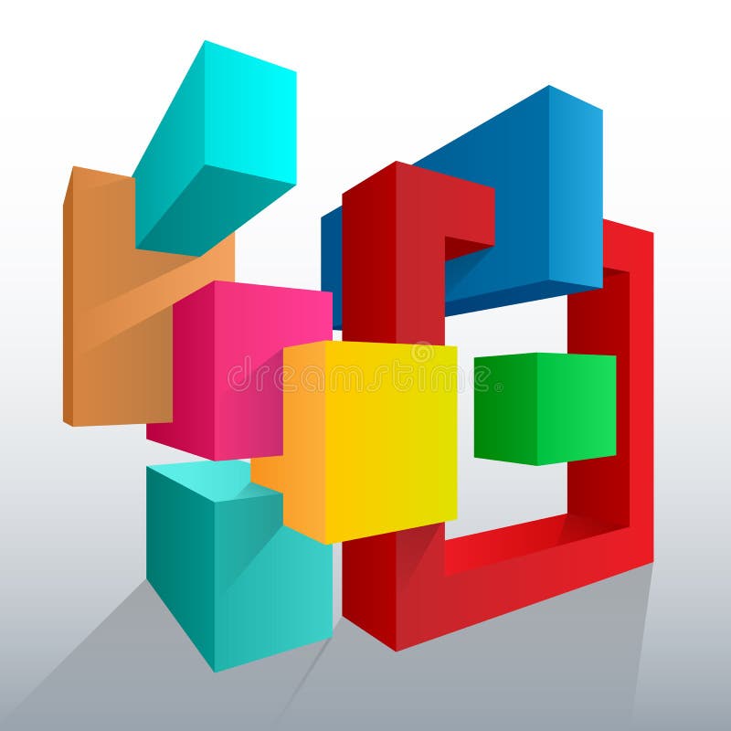 Geometric Shapes from Cubes. Stock Vector - Illustration of template ...