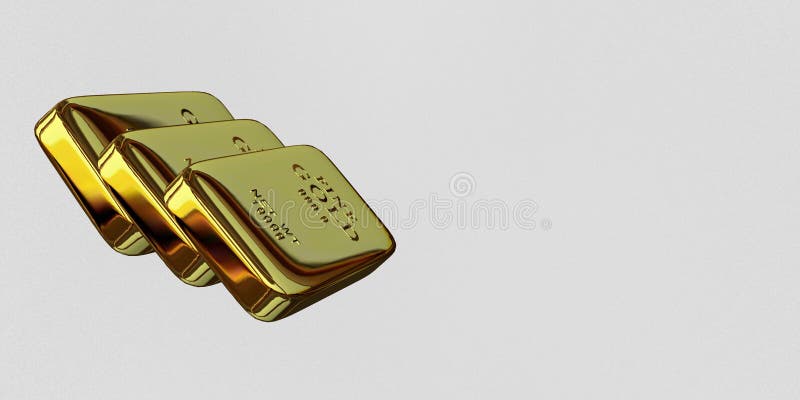 Background, Three Golden Bars, Geometric Shapes, Abstract Design. 3D ...