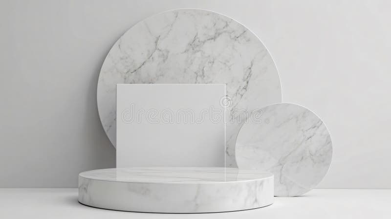 Geometric Shapes Podium Display 3D Rendering for Presentations and ...