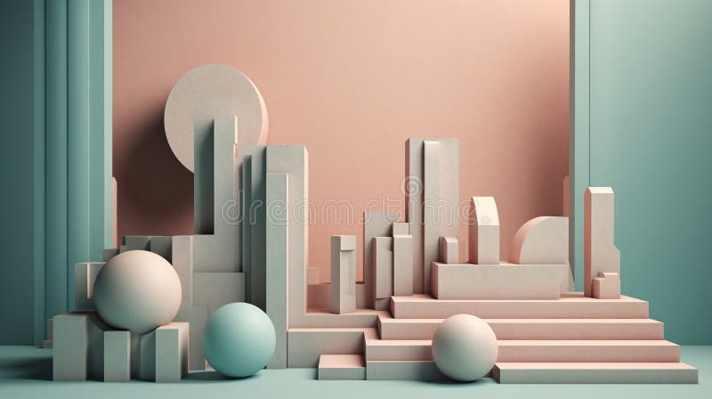 Geometric Shapes Podium for Product Display, AI Generated Stock ...