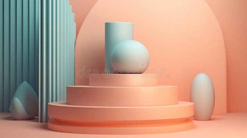 Geometric Shapes Podium for Product Display, AI Generated Stock ...