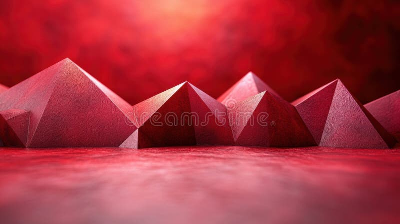 Geometric Shapes in Red Tones Create Striking Visual Effect, Showcasing ...