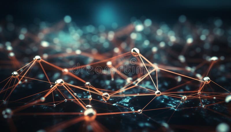 Geometric Shapes in a Row Create Futuristic Computer Network Backdrop ...