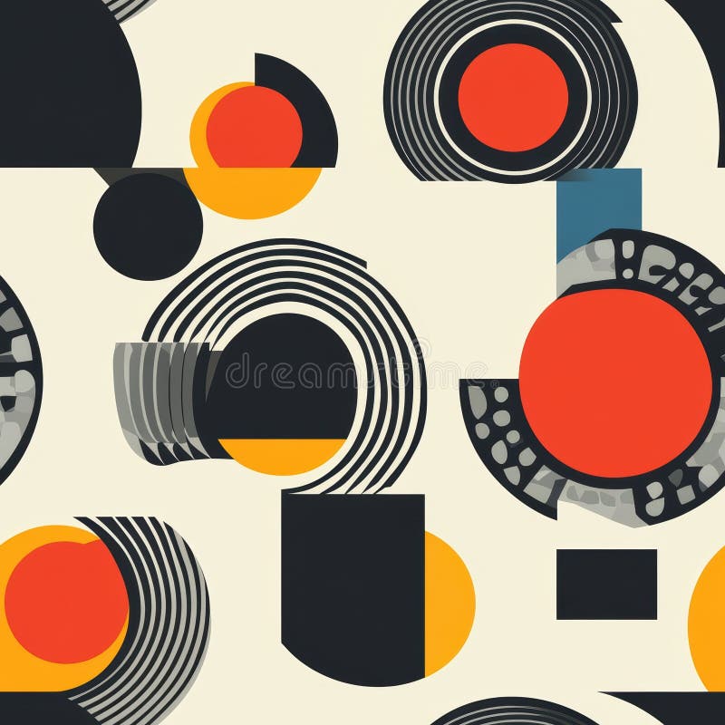 Geometric Shapes Seamless Wallpaper Pattern with Abstract Forms in ...