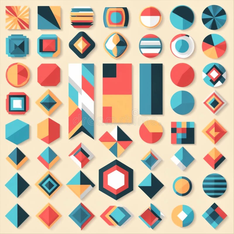 Geometric shapes stock illustration. Illustration of design - 352862060