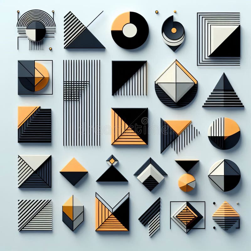 Geometric Shapes a Set of Geometric Shapes with Clean Lines a Bo Stock ...