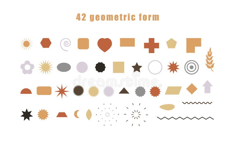 Geometric Shapes Set Elements Composition. Stock Vector - Illustration ...