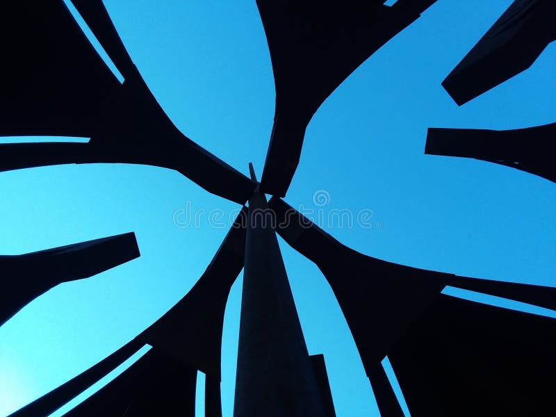 Geometric Shapes in Silhouette Against a Bright Blue Sky Stock Photo ...